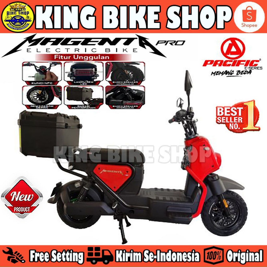 Jual Sepeda Listrik PACIFIC MAGENTA PRO 650 Watt 20 AH Electric E Bike | Shopee Indonesia
