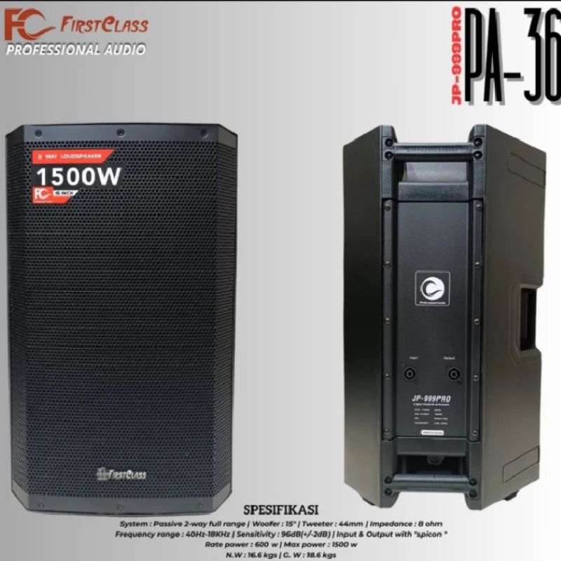 Jual Speaker pasif Firstclass PA36 15inch original PA 36 | Shopee Indonesia