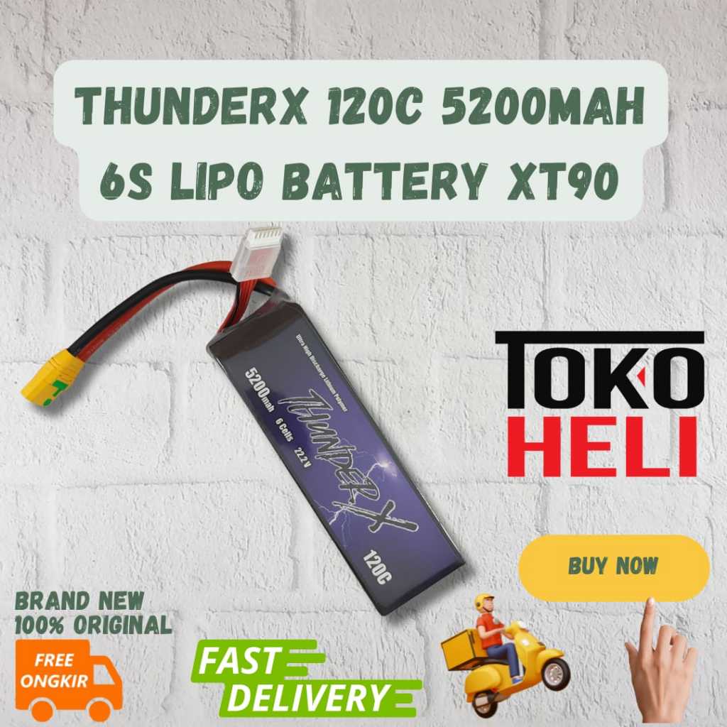 Jual ThunderX 120C 5200mah 22.2V 6S Lipo Battery XT90 | Shopee Indonesia