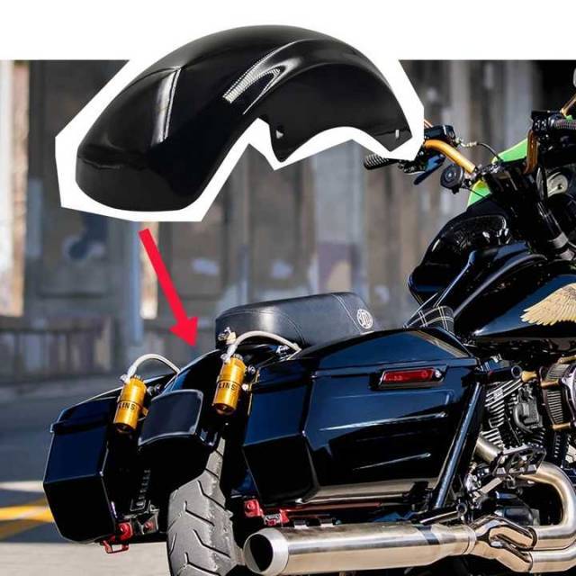 Jual Black Chopped Saddlebags Solid Steel Rear Fender for Harley ...