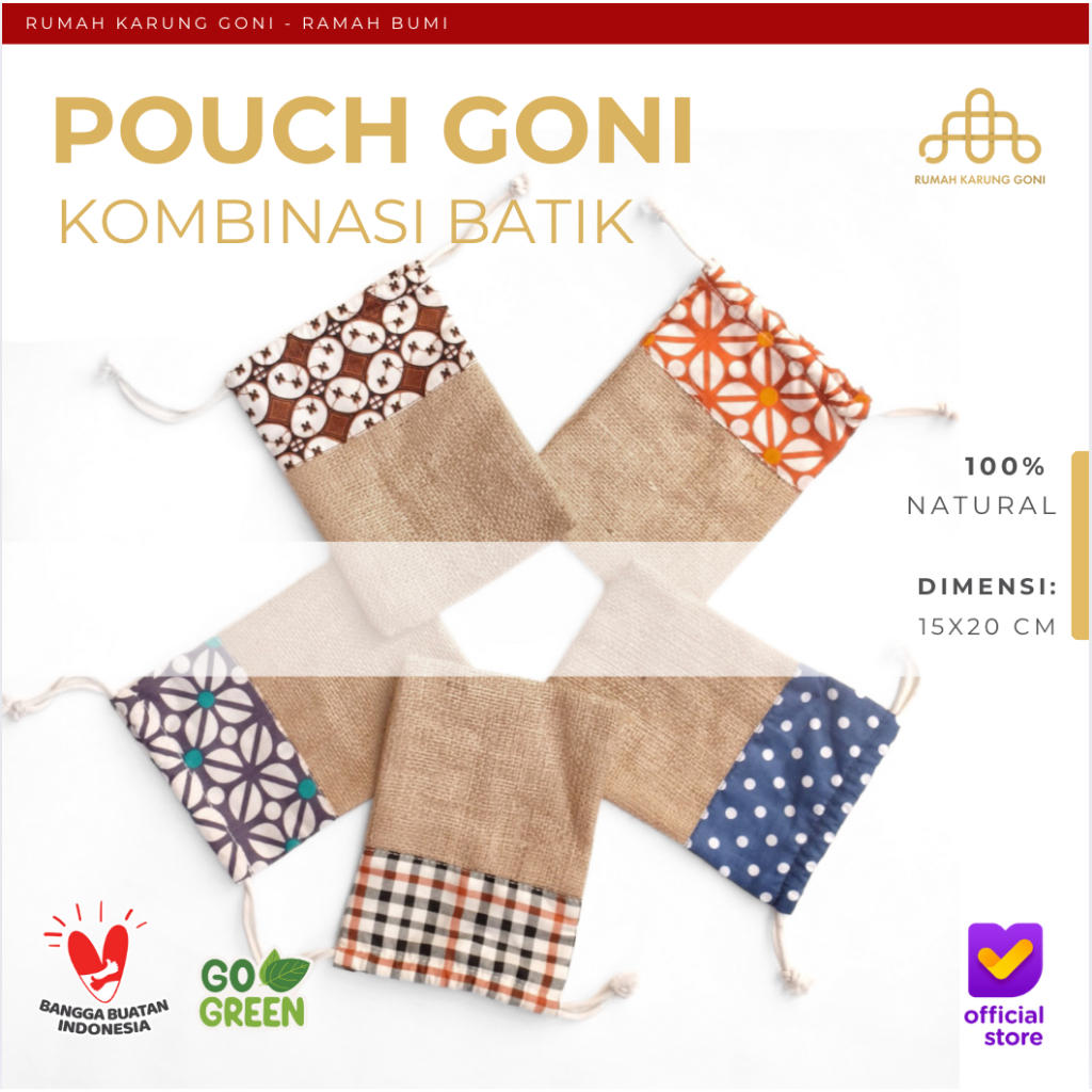 Jual Pouch Pouch Goni Motif 15x20cm - Kantong Goni Kombinasi Batik ...