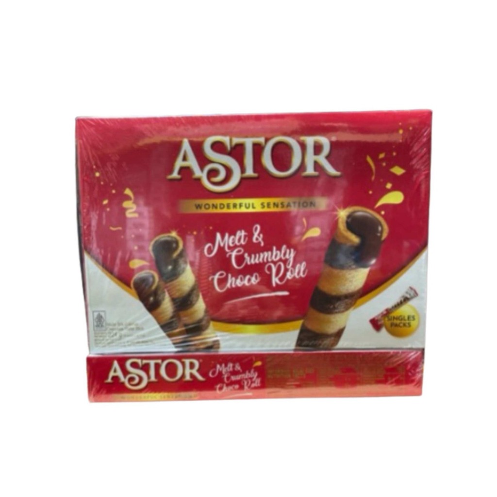 Jual ASTOR Festive Melt & Crumbly Choco Roll 224gr/Box isi 16pcs Wafer ...