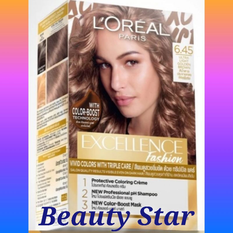 Jual LOREAL PARIS EXCELLENCE FASHION ULTRA LIGHT HAIR COLOR NO. 6.45 ...