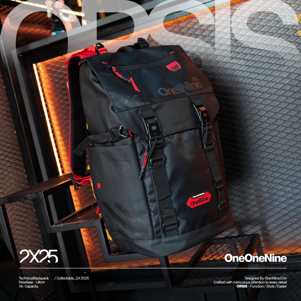 Jual Oneonenine Ksr Backpack Orsis Black Red Series - Tas Ransel Pria ...