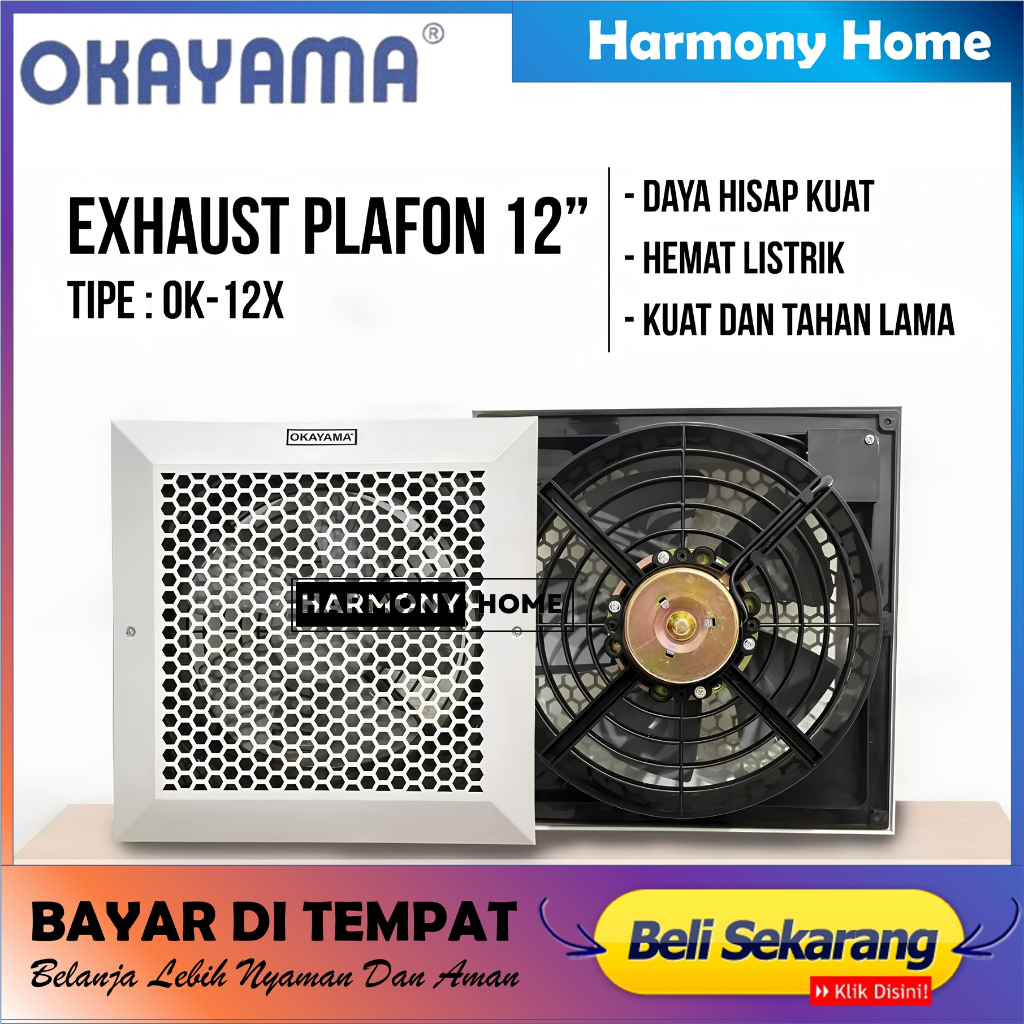 Jual Kipas Exhaust Okayama 12" Ceiling Kipas Plafon Atap Daya Ukuran 12 ...