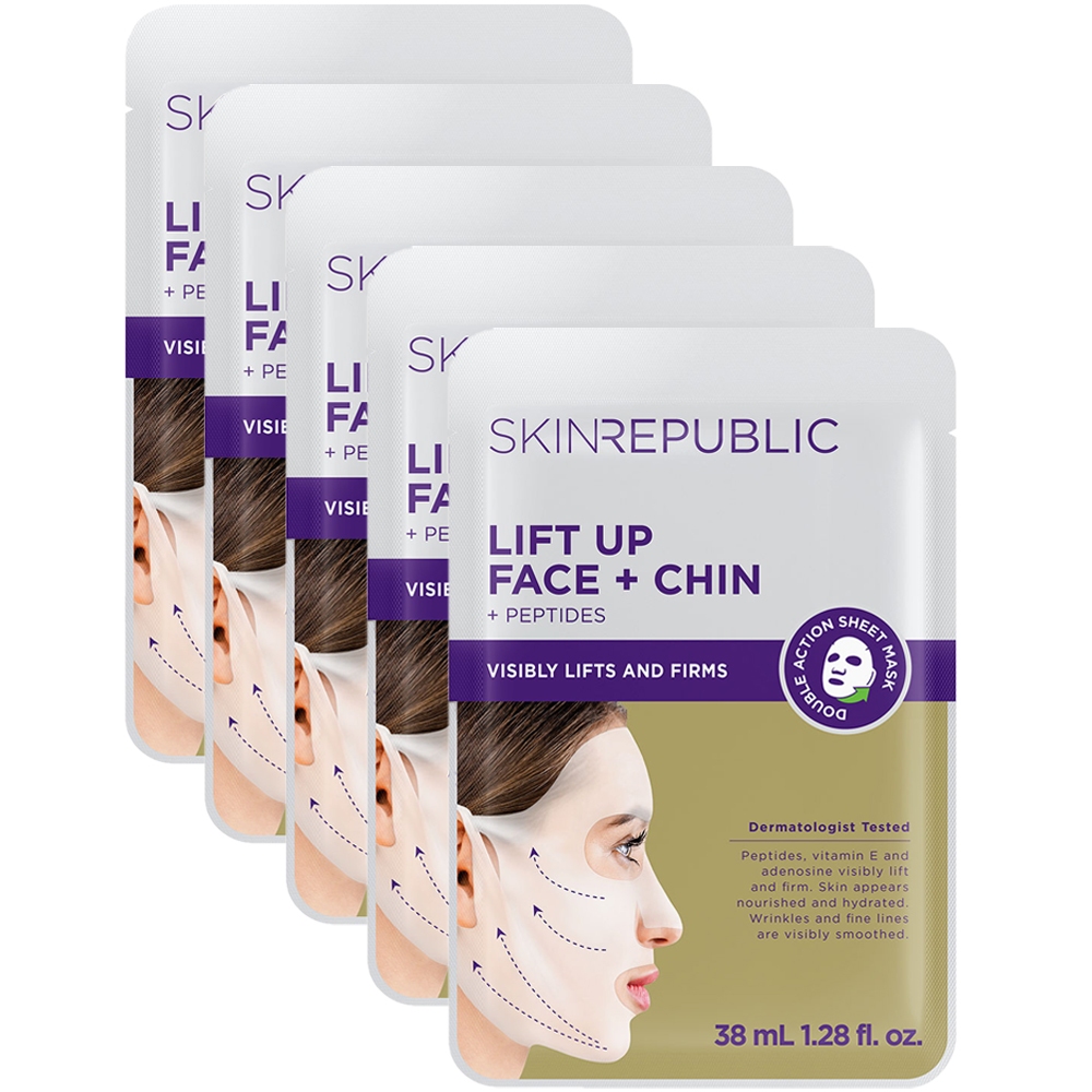 Jual Skin Republic Lift Up Face + Chin Sheet Mask Bundle 5 - Masker ...