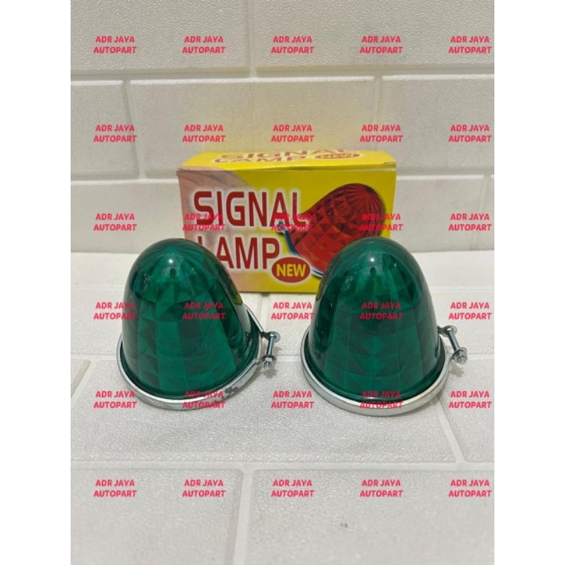 Jual Lampu Samping Bulat Fender Bak Truk Bis Universal Hijau 1set Kanan Kiri | Shopee Indonesia