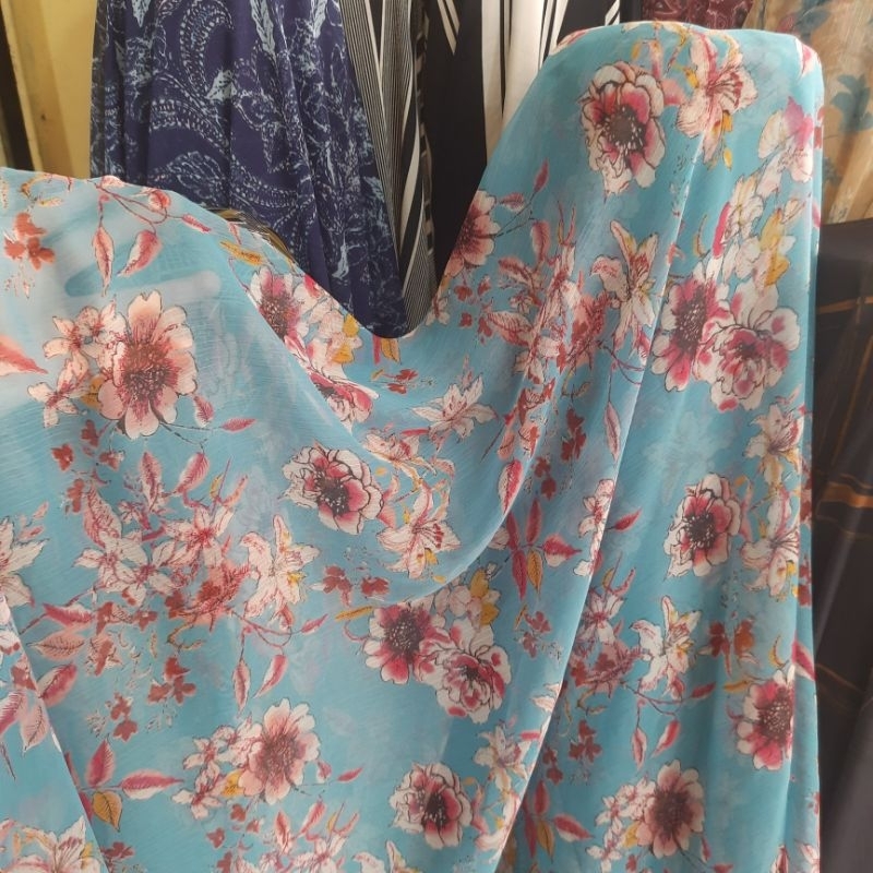 Jual kain sifon yoryu motif | Harga/0,5m| kain sifon meteran | kain ...