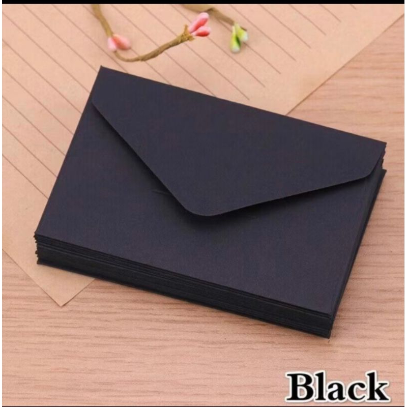 Jual ( ISI 100) AMPLOP WARNA HITAM TEBAL AESTHETIC UKURAN A5 A6 A7 A8 ...
