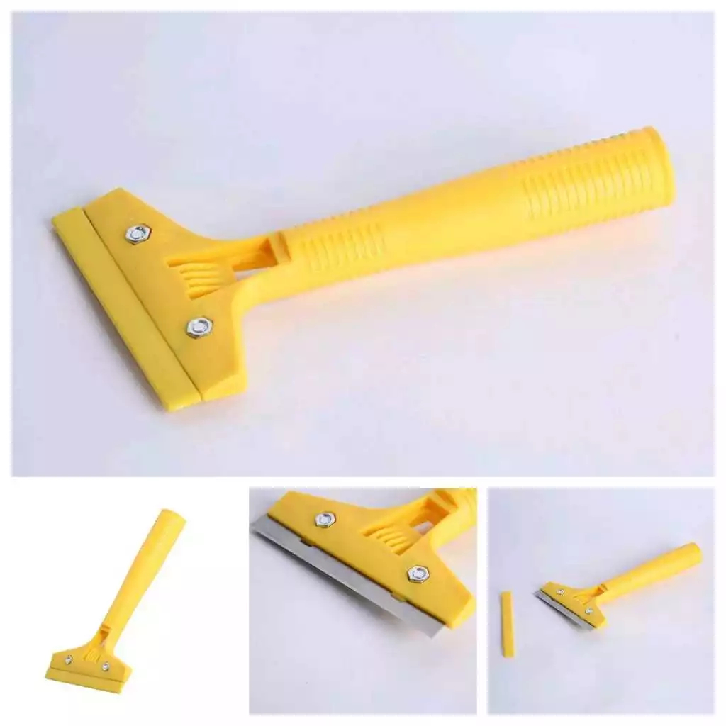 Jual skrap kupas cat dinding gagang pvc full kuning/scraper dinding cat ...