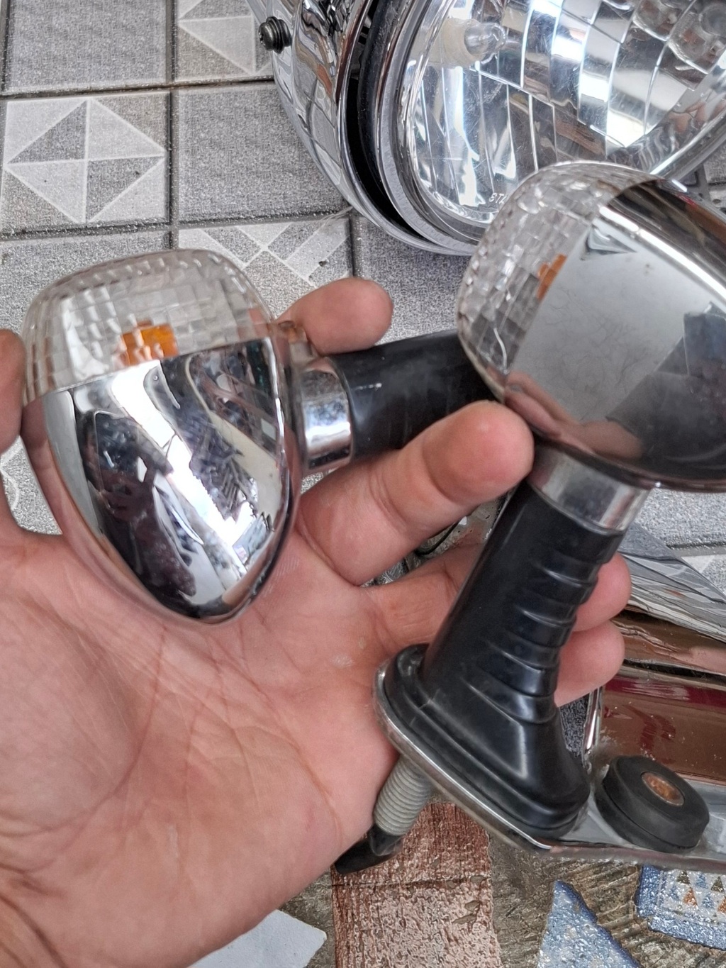 Jual Lampu depa bulat ninja r ss original copotan set breket dan sen ...