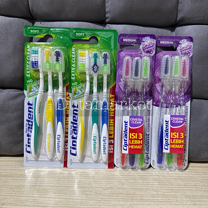 Jual Ciptadent Sikat Gigi Crystal Clean Medium | Extra Clean Soft Kotak ...