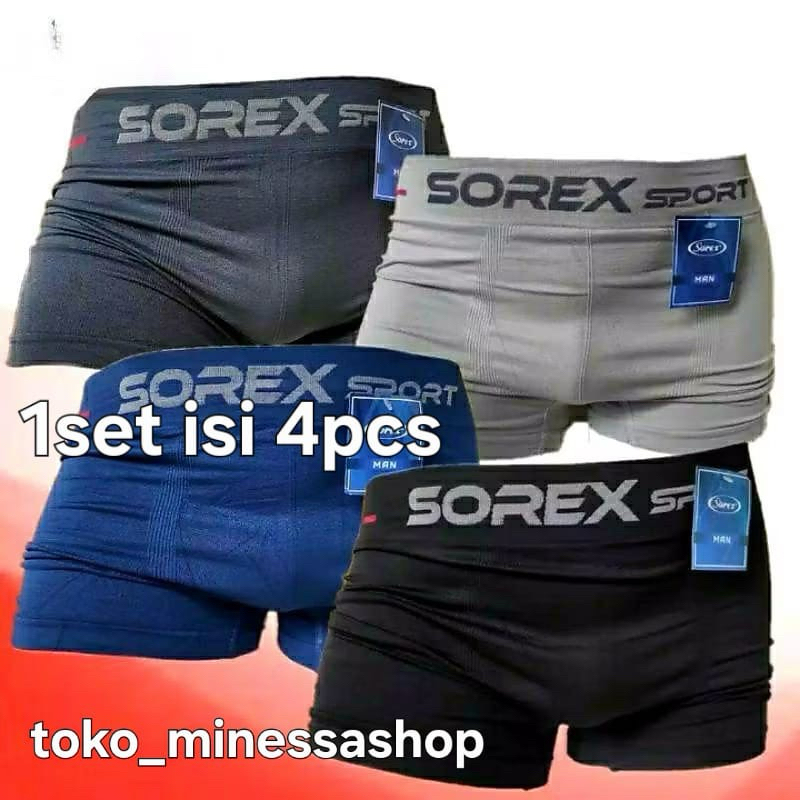 Jual isi 4pcs Boxer Pria Seamless Edition Sorex Man M3815/3816/3804 ...