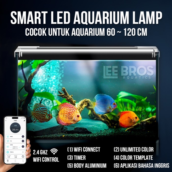 Jual Smart Aquarium LED Full Spectrum / Wireless LED Aquarium Light ...