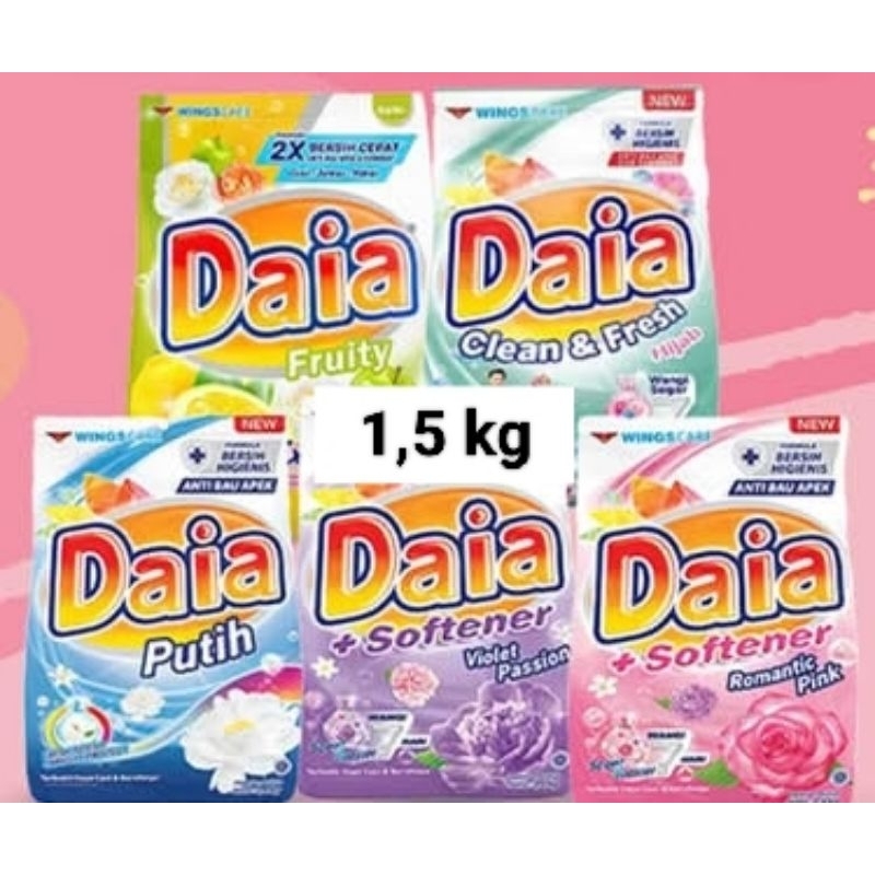 Jual (1,5 kg) daia deterjen bubuk BESAR | Shopee Indonesia