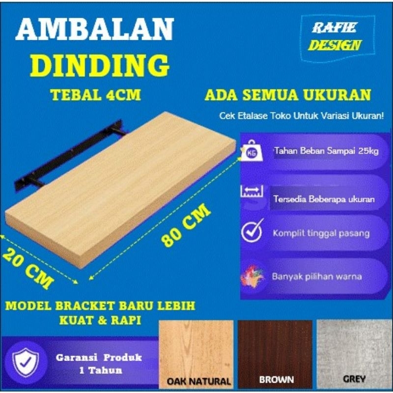 Jual Ambalan Dinding decorative panjang 120cm lebar 20cm tebal 4cm/Wall ...