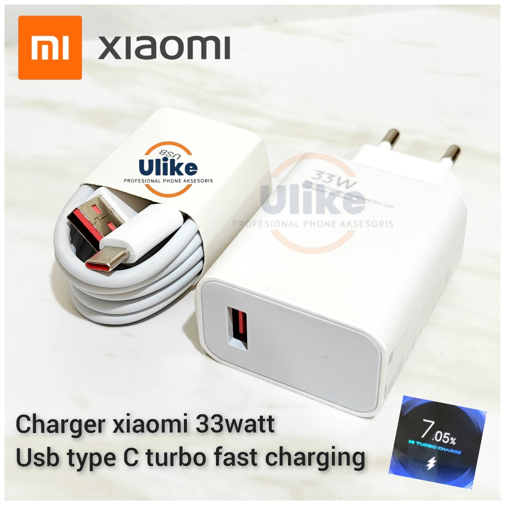 Jual charger xiaomi 33w 33watt usb type c turbo fast charging original ...