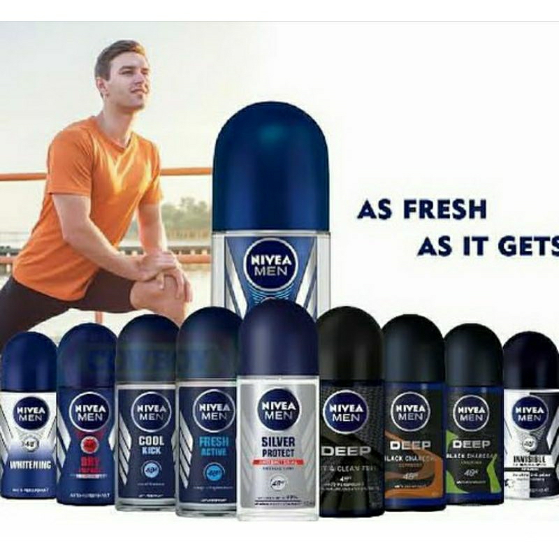 Jual Nivea Men Deodorant Roll On 50ml Deodoran Pria 50 ml Invisible ...