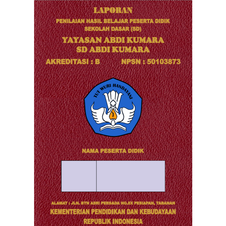 Jual Map Raport Nasional Sekolah Semua Jenjang Sablon Berwarna | Sampul ...