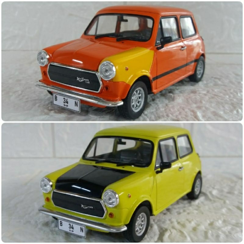 Jual Sepasang Diecast / Miniatur Welly Morris Mini Cooper Mr.Bean ...