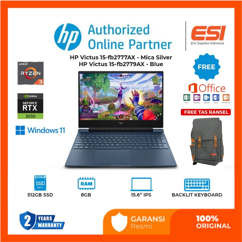 Jual HP Victus 15-fb2777AX/fb2779AX Ryzen 5 8645HS RTX3050 512GB SSD ...