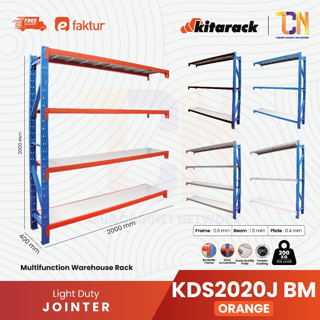 Jual KITARACK KDJ2020 Rack Gudang Besi 200KG Rak Gudang Jointer Light ...