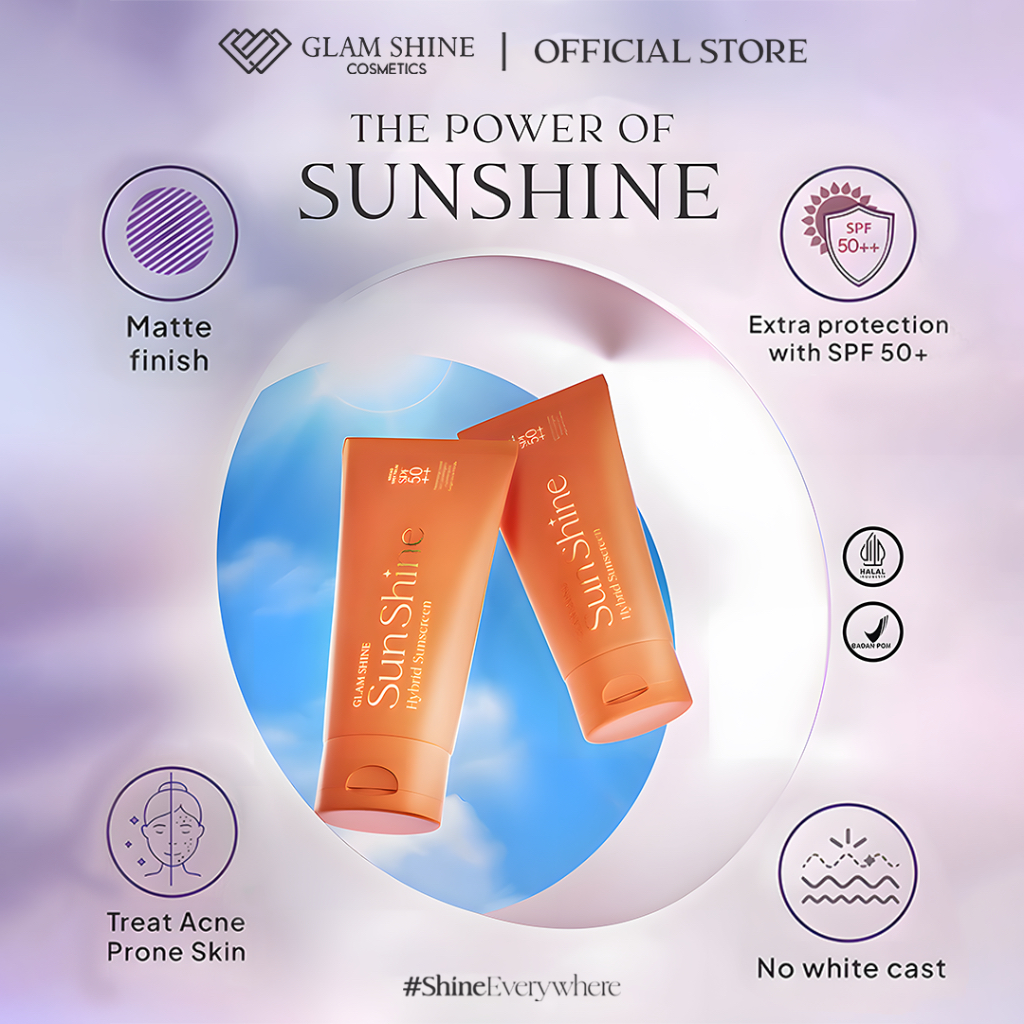 Jual GLAM SHINE COSMETICS SunShine Hybrid Sunscreen (Exp: 30/9/25 ...