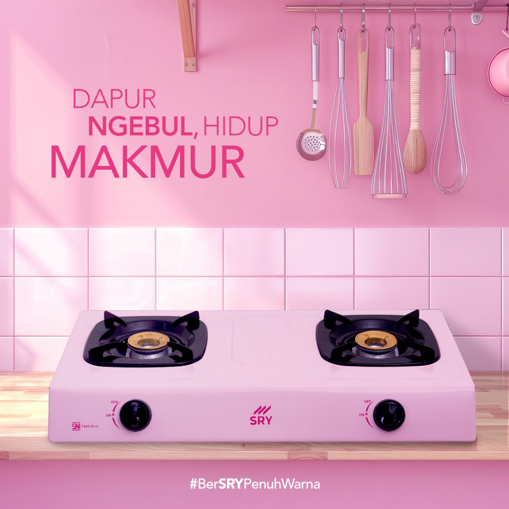 Jual Kompor Gas SRY 2 Tungku Pastel | Kompor Teflon | Kompor 2 Tungku ...