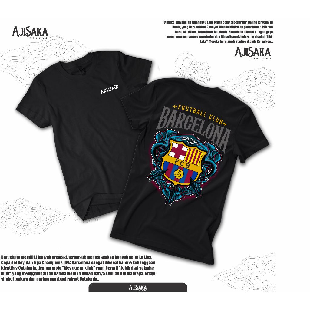 Jual Barcelona Kaos Ethnic Motif Batik Reflective Premium Ajisaka ...