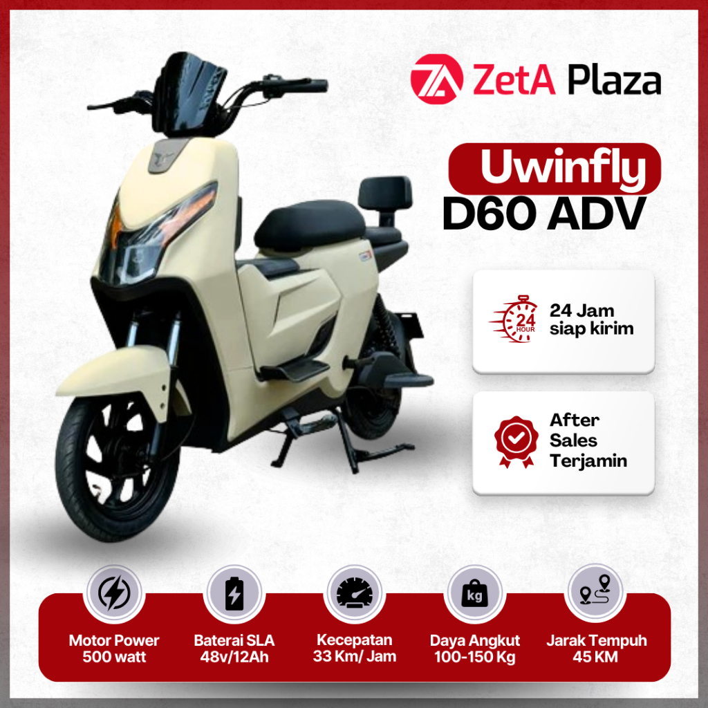 Jual Sepeda Listrik Terbaru Uwinfly D60/D70 ADV 500 Watt 48V / 12Ah Garansi Resmi | Shopee Indonesia