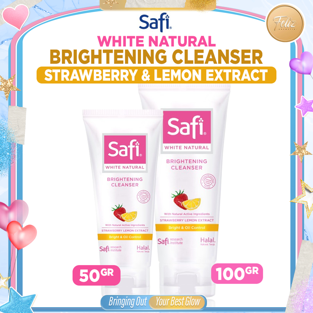 Jual * FELIZ * SAFI White Natural Brightening Cleanser Strawberry Lemon ...