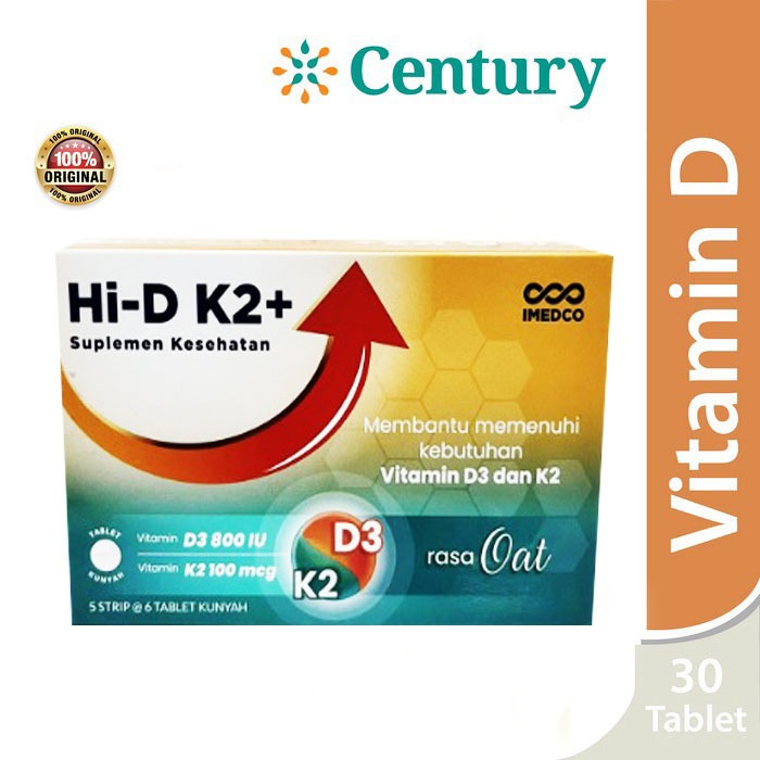 Jual Hi-D K2+ Isi 30 Tablet Kunyah / Vitamin D3 / Vitamin K2 | Shopee ...