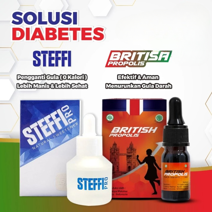 Jual STEFFI PRO + BRITISH PROPOLIS Solusi Diabetes Pemanis Alami Stevia ...