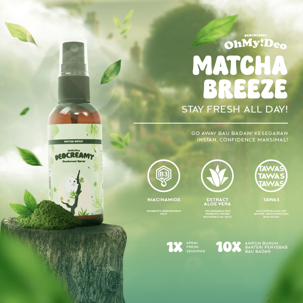 Jual Deocreamy | Matcha Breeze Deodorant Spray | Tawas Natural | Ketiak ...