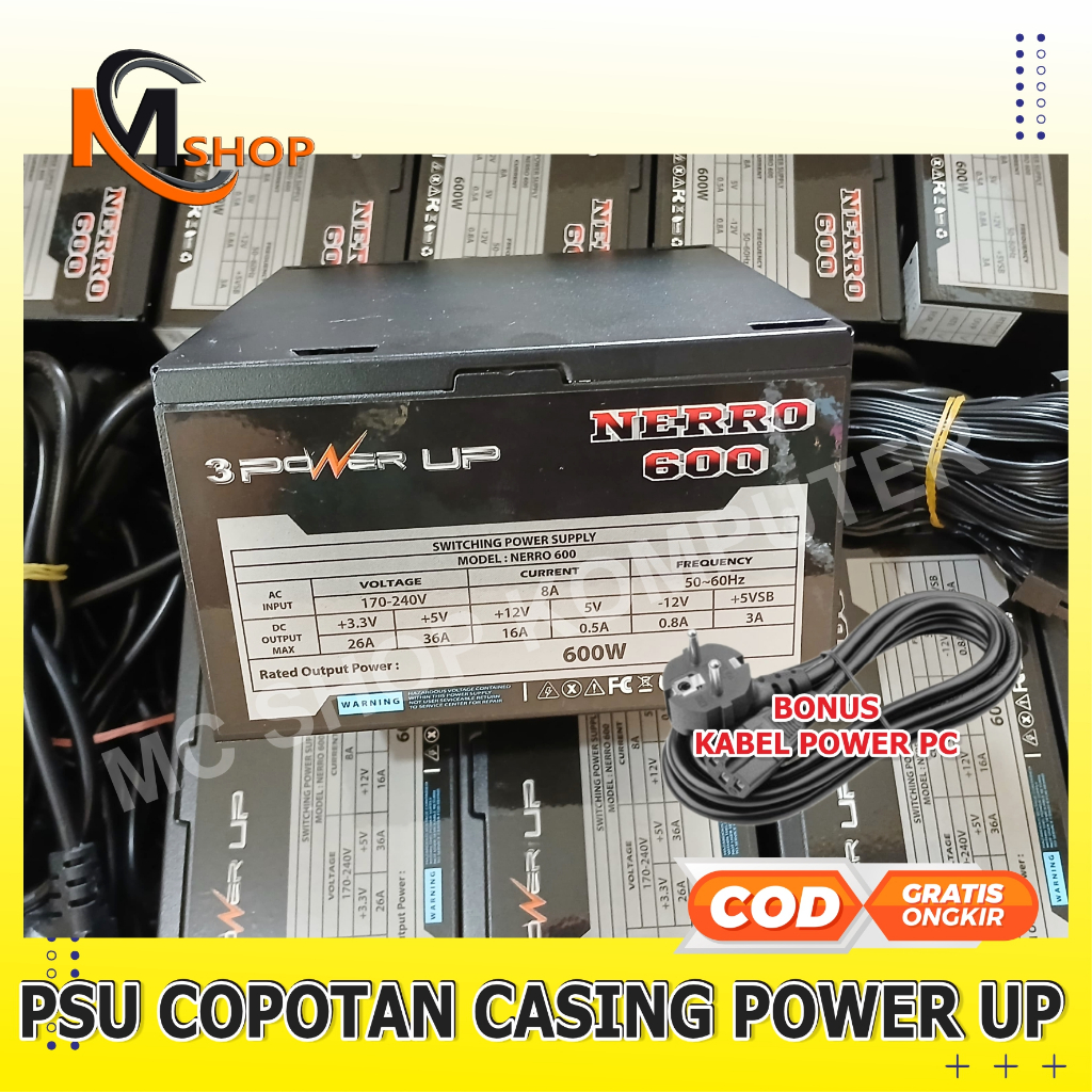 Jual Power Supply PSU Copotan Casing Case PC Power UP 500 Watt / 600 ...