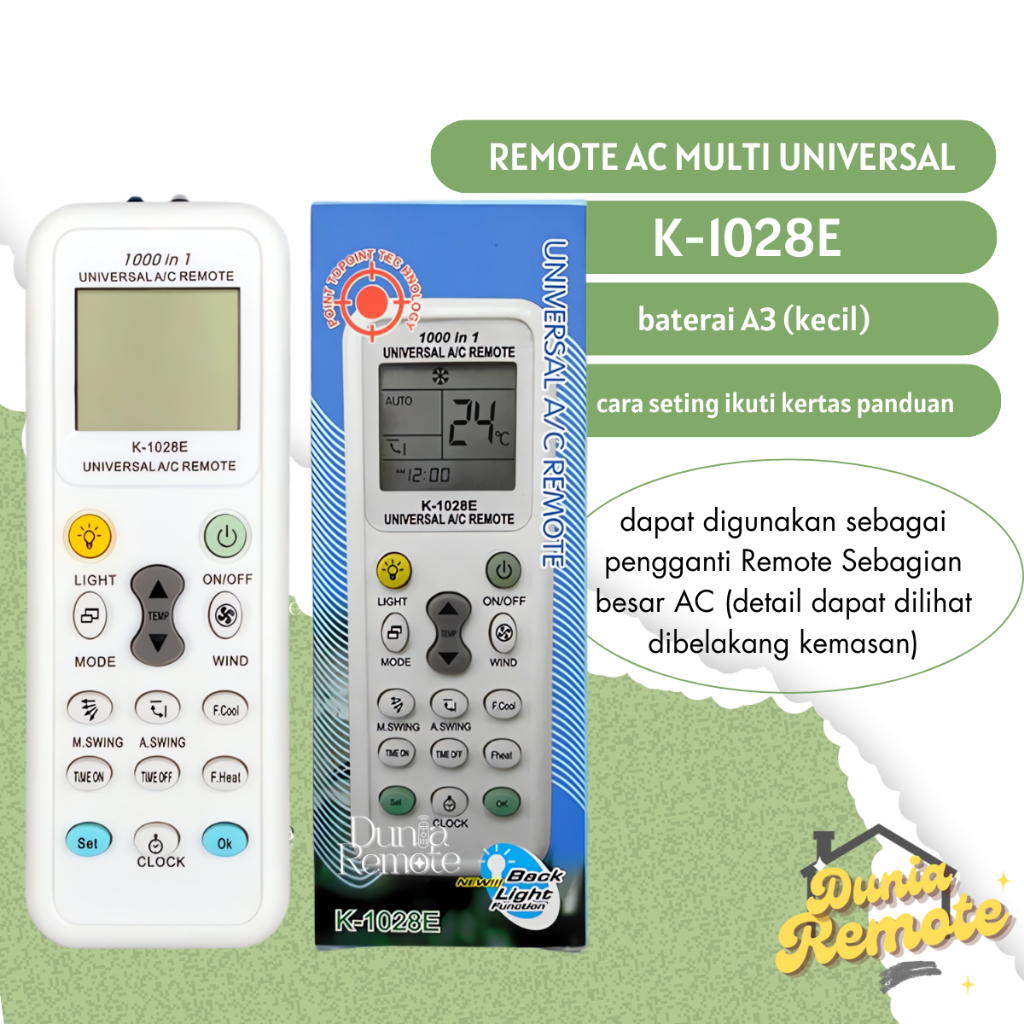 Jual Remot Remote AC Multi UNIVERSAL K-1028E bisa untuk Berbagai macam ...