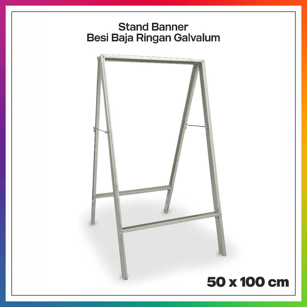 Jual Stand Banner 50 x 100 cm Besi Baja Ringan | Spanduk Lipat Segitiga ...