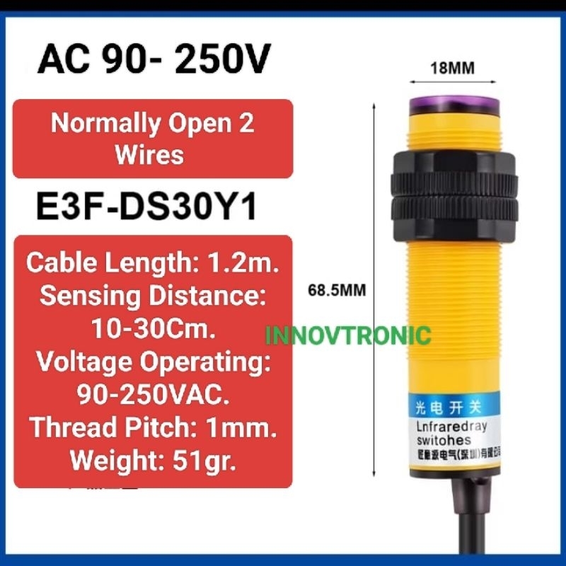Jual E3F-DS30Y1 AC220V Infra Red Infrared Photo Electric Sensor ...