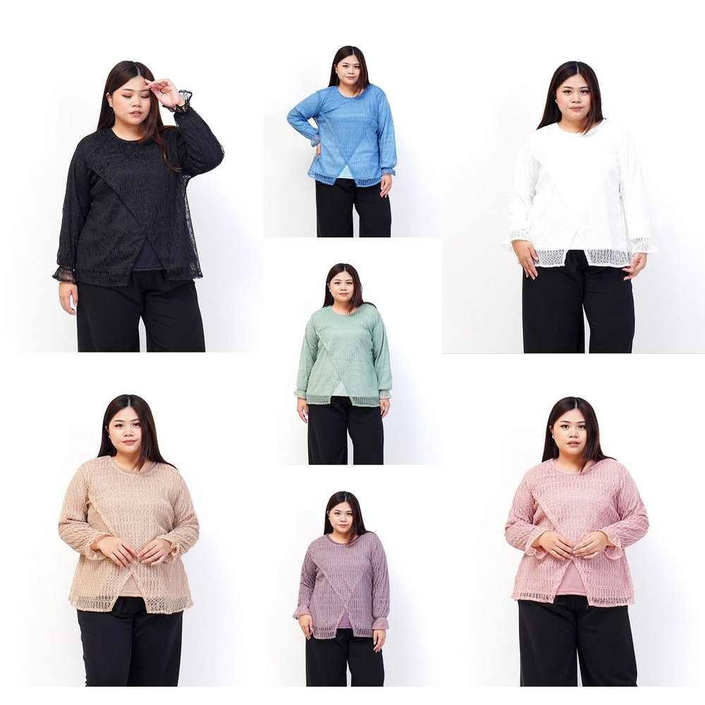 Jual BAJU BLOUSE WANITA JUMBO BIG SIZE 057 PREMIUM LENGAN PANJANG ...