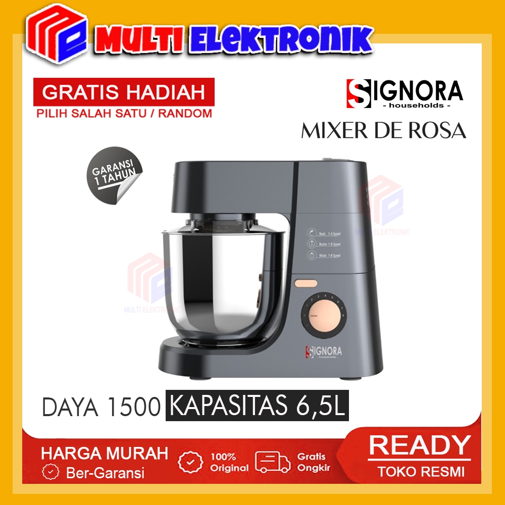 Jual Signora Stand Mixer De Rosa Kapasitas 6.5 Liter Free Hadiah ...