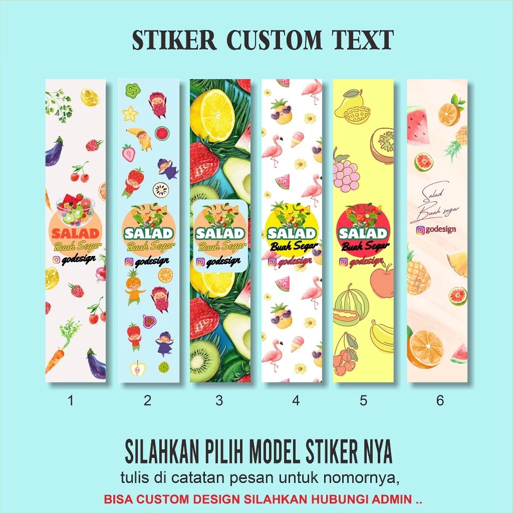 Jual Label Stiker Box Salad Buah (Free Design) | Shopee Indonesia