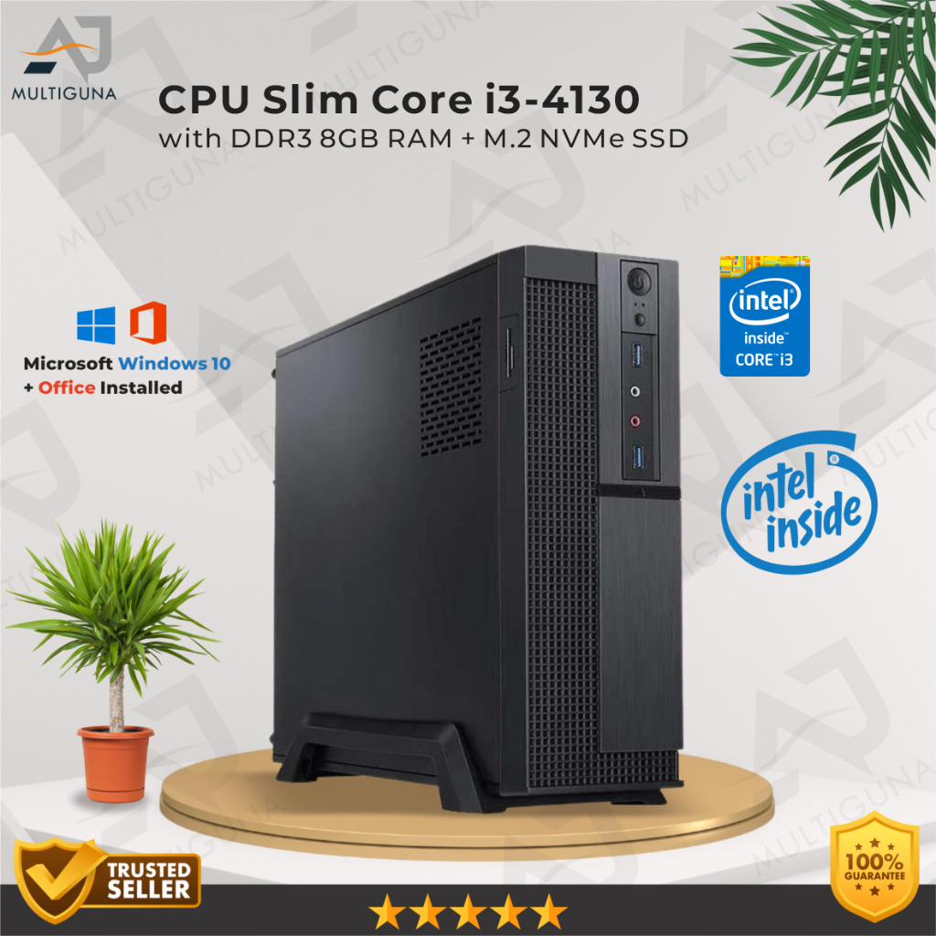 Jual CPU PC Slim Intel Core i3 Gen-4 RAM 8GB SSD Rakitan Office ...