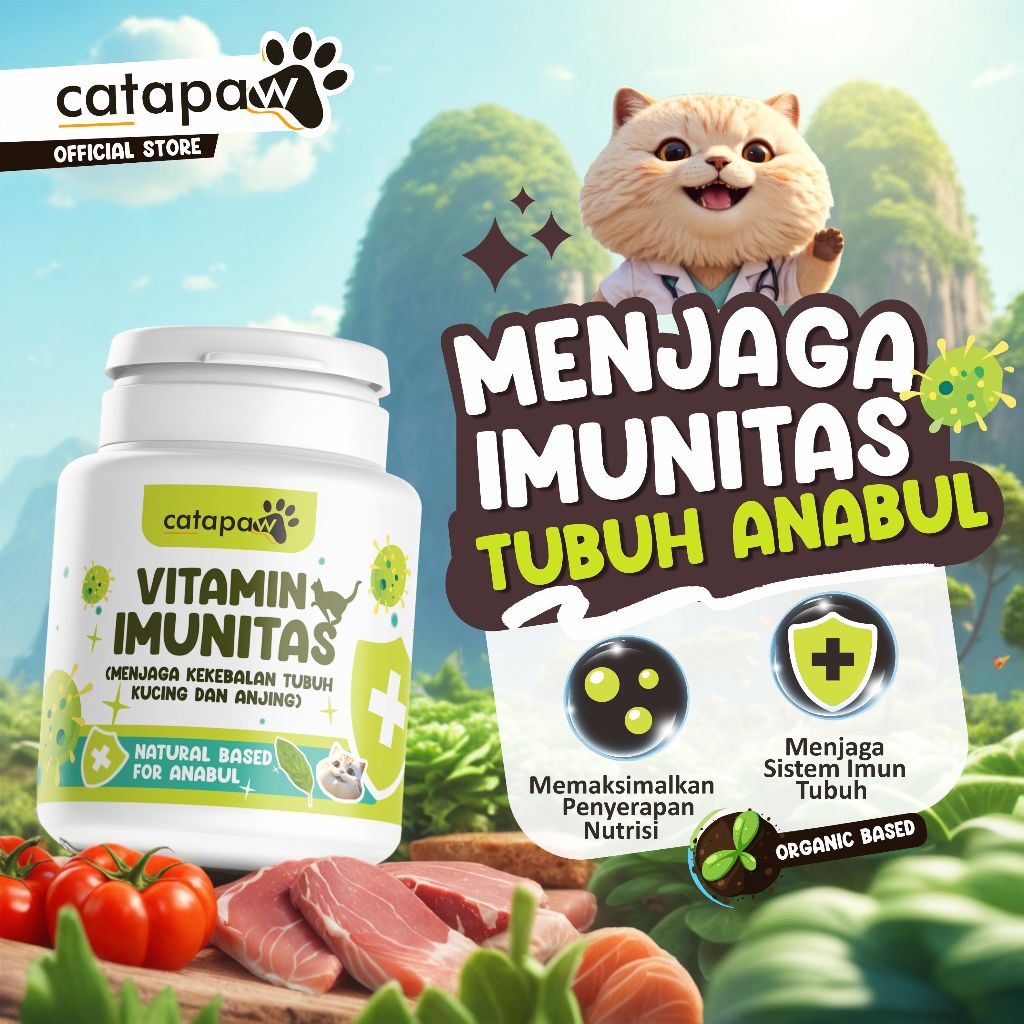 Jual CATAPAW Vitamin Kucing Masalah Imunitas Sakit Flu Batuk Pilek ...
