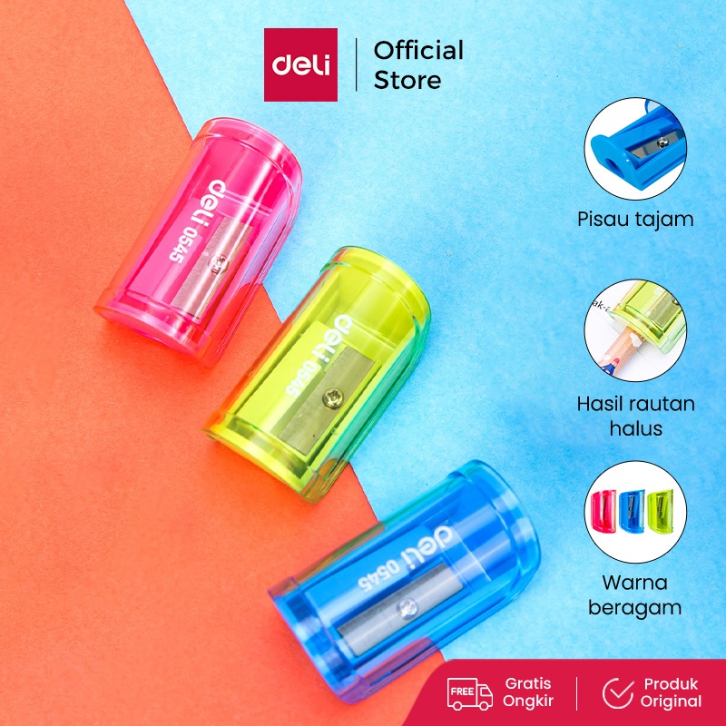 Jual Deli Rautan Pensil 1 lubang 7mm pisau tajam desain ergonomis untuk ...