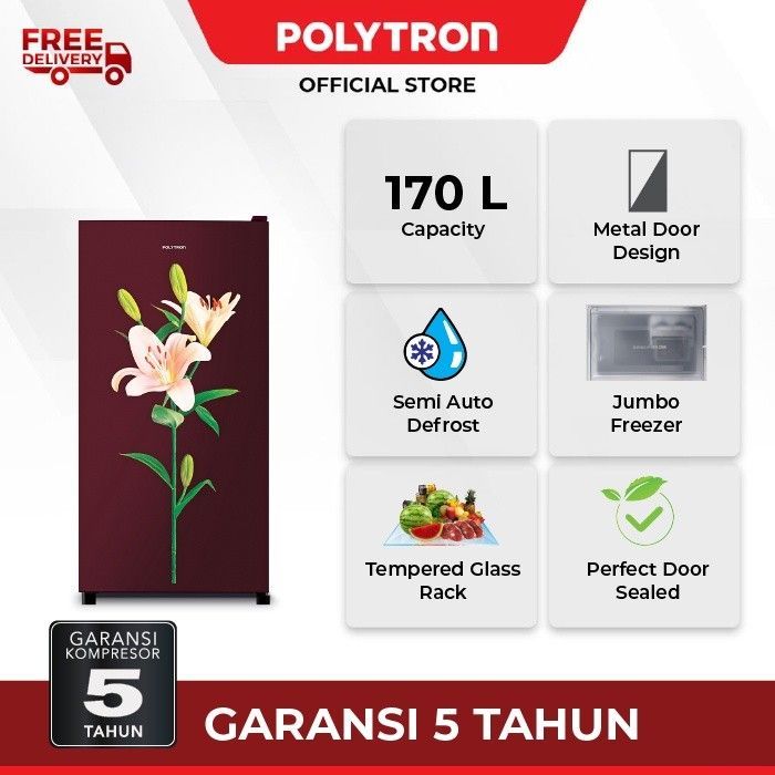 Jual Kulkas Polytron PRB 157PR 177PR 187PR Kulkas 1 Pintu Low Watt ...