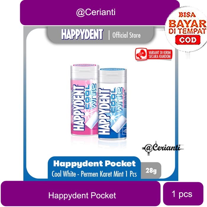 Jual Happydent Cool White Pocket Bottle 28g - Permen Karet_Cerianti ...