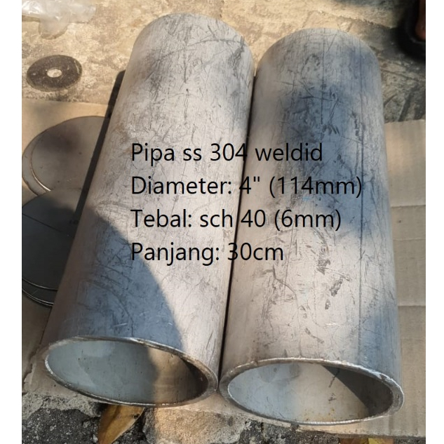 Jual Pipa ss 304 weldid 4" (114mm) x sch 40 (6mm) bisa custom berbagai ...