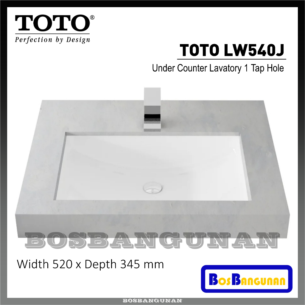 Jual Wastafel Under Counter TOTO LW 540 J / Washtafel TOTO LW540J Bawah Meja / TOTO LW540J Under ...