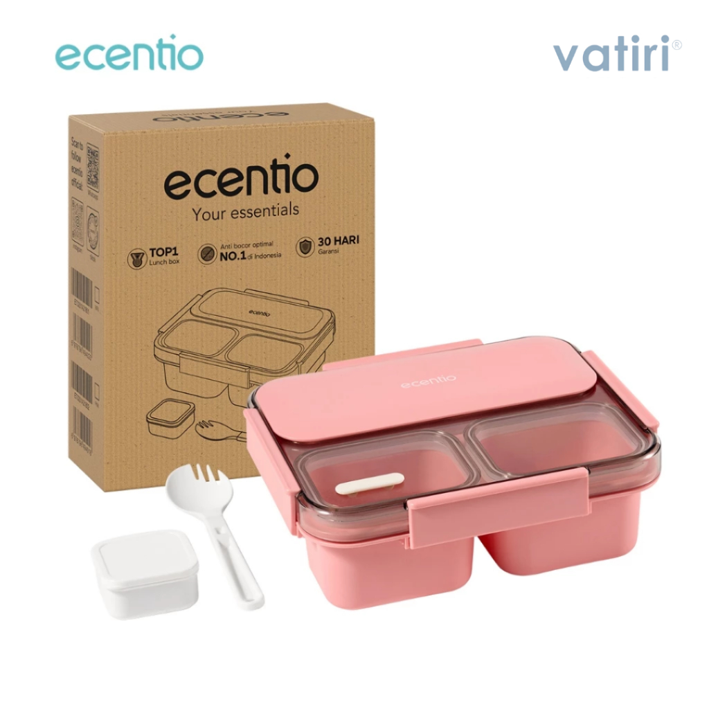 Jual VATIRI x ECENTIO Lunch Box Kotak Makan Anti Tumpah 1150ml 3 Sekat ...