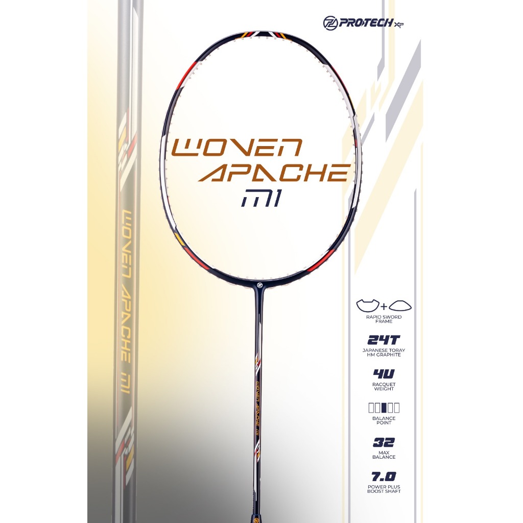 Jual Raket Badminton PROTECH Badminton Racket - Woven Apache M Series ...